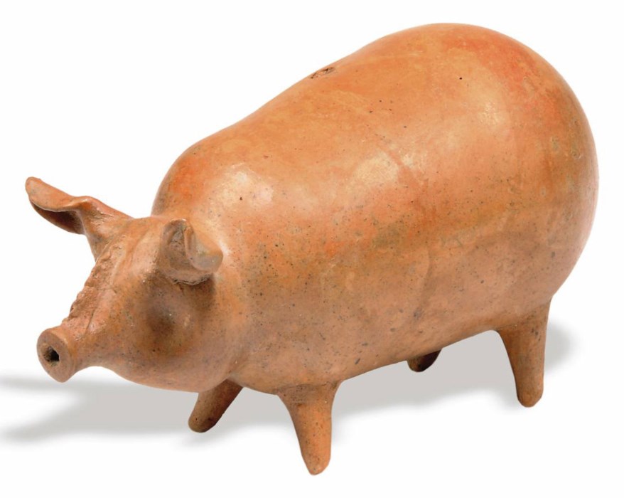 A GREEK POTTERY PIG RATTLE , CIRCA 4TH CENTURY B.C. | Christie's
