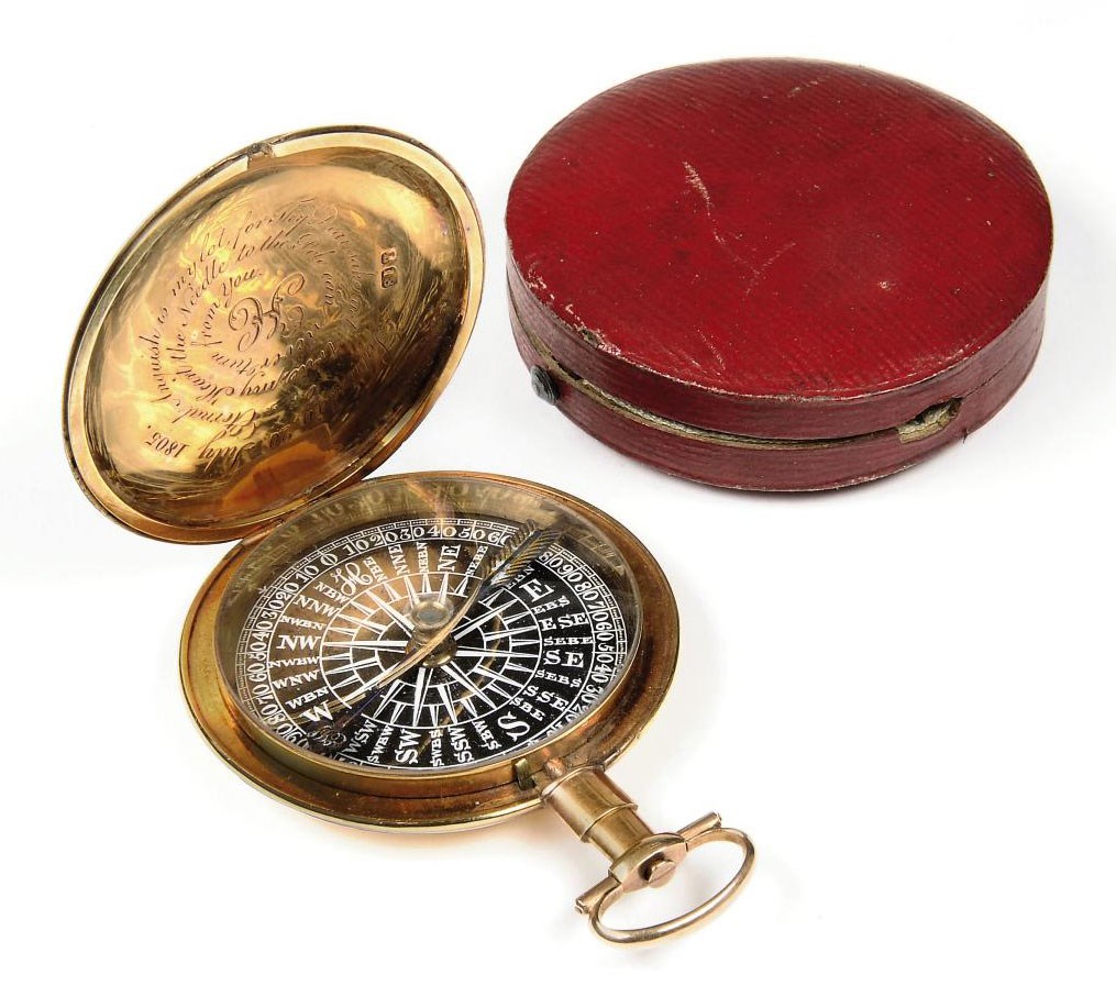 A GOLD ENGLISH POCKET COMPASS , LONDON, 1806 | Christie's
