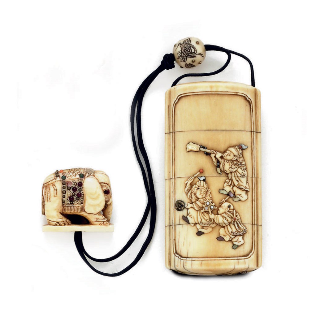 A Three-Case Ivory Inro , MEIJI PERIOD (LATE 19TH CENTURY) | Christie's
