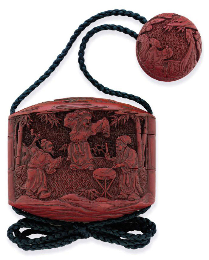 A Three-Case Inro , SIGNED KOMA YASUTADA SAKU, EDO PERIOD (19TH CENTURY ...