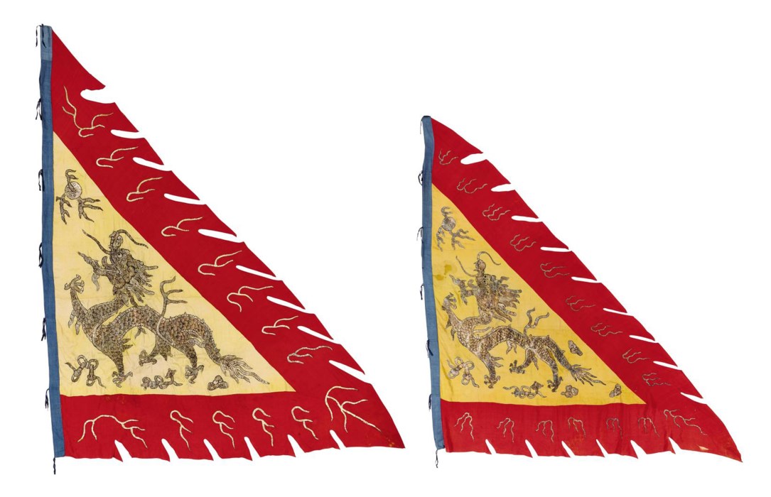 A PAIR OF SILK BANNERS , QING DYNASTY, CIRCA 1900 | Christie's