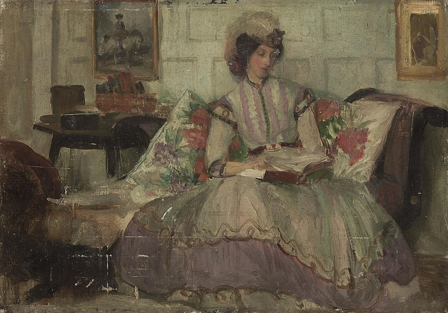 George Spencer Watson, R.A., R.W.S., R.O.I. (1869-1934) , Hilda reading ...