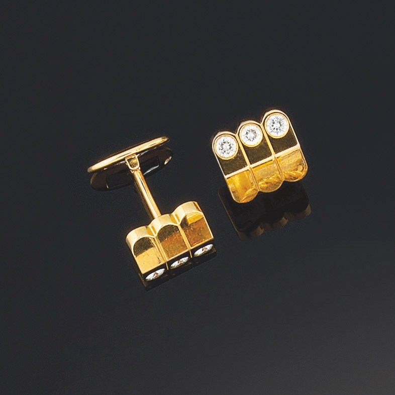 A pair of diamond set cufflinks, by Harry Winston | Christie's