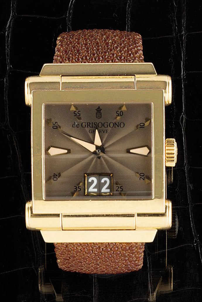 An 18ct. gold automatic wristwatch, by de Grisogono | Christie's