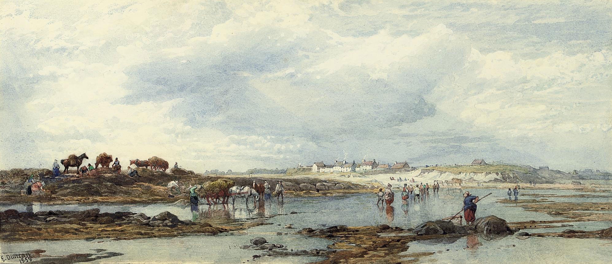 Edward Duncan (London 1803-1882) , Vraic gathering, Guernsey | Christie's