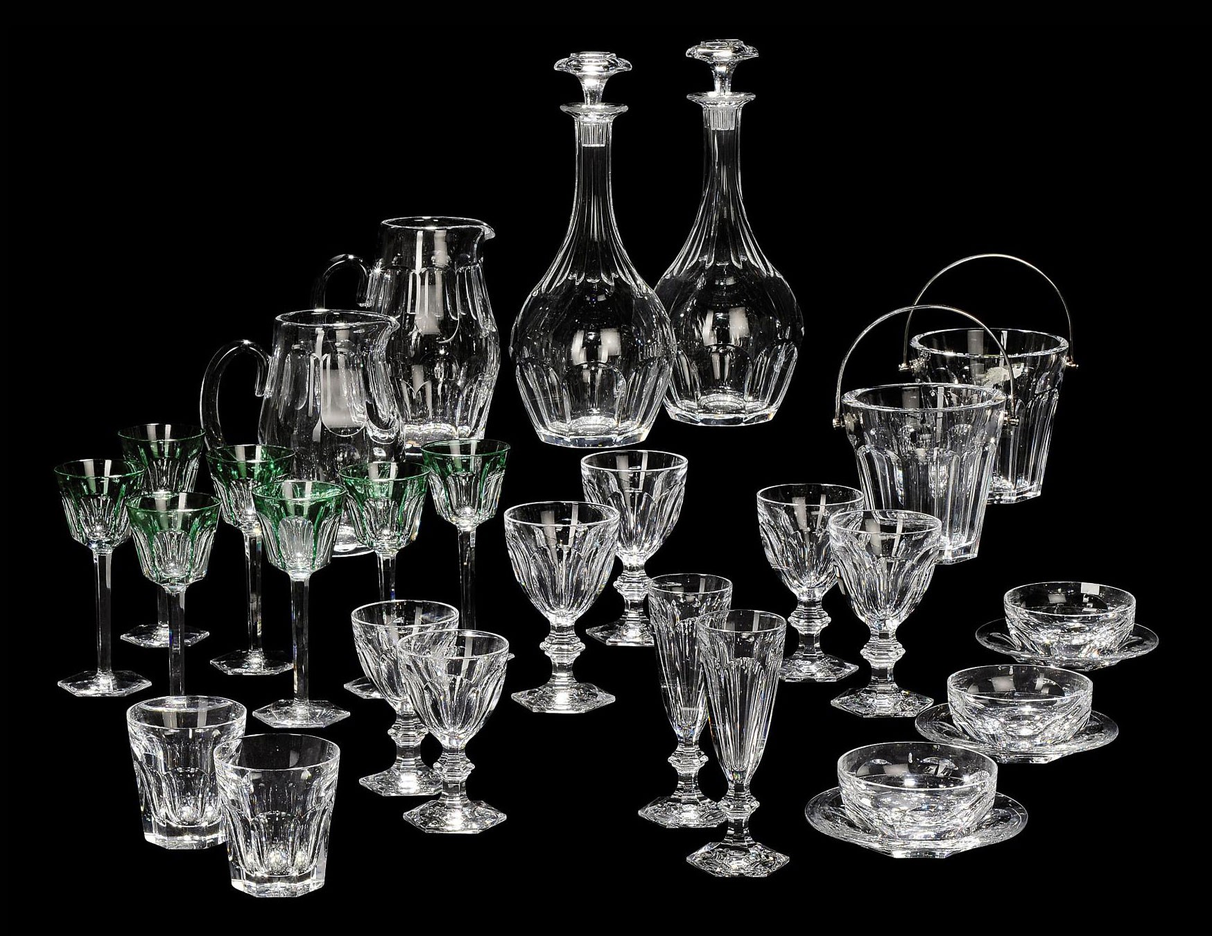 A BACCARAT 'HARCOURT' PATTERN TABLE-SERVICE , 20TH CENTURY, ACID-ETCHED ...