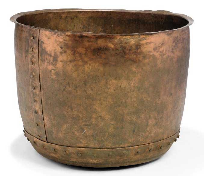 A LARGE VICTORIAN COPPER WASHING-VAT OR LOG-BIN , LATE 19TH CENTURY ...