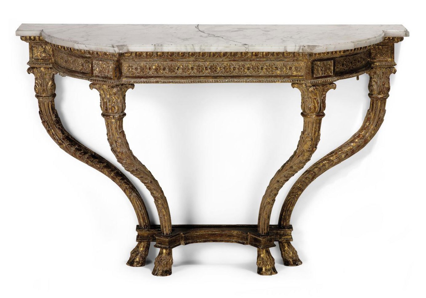 A NORTH EUROPEAN GILTWOOD CONSOLE TABLE , LATE 19TH CENTURY | Christie's