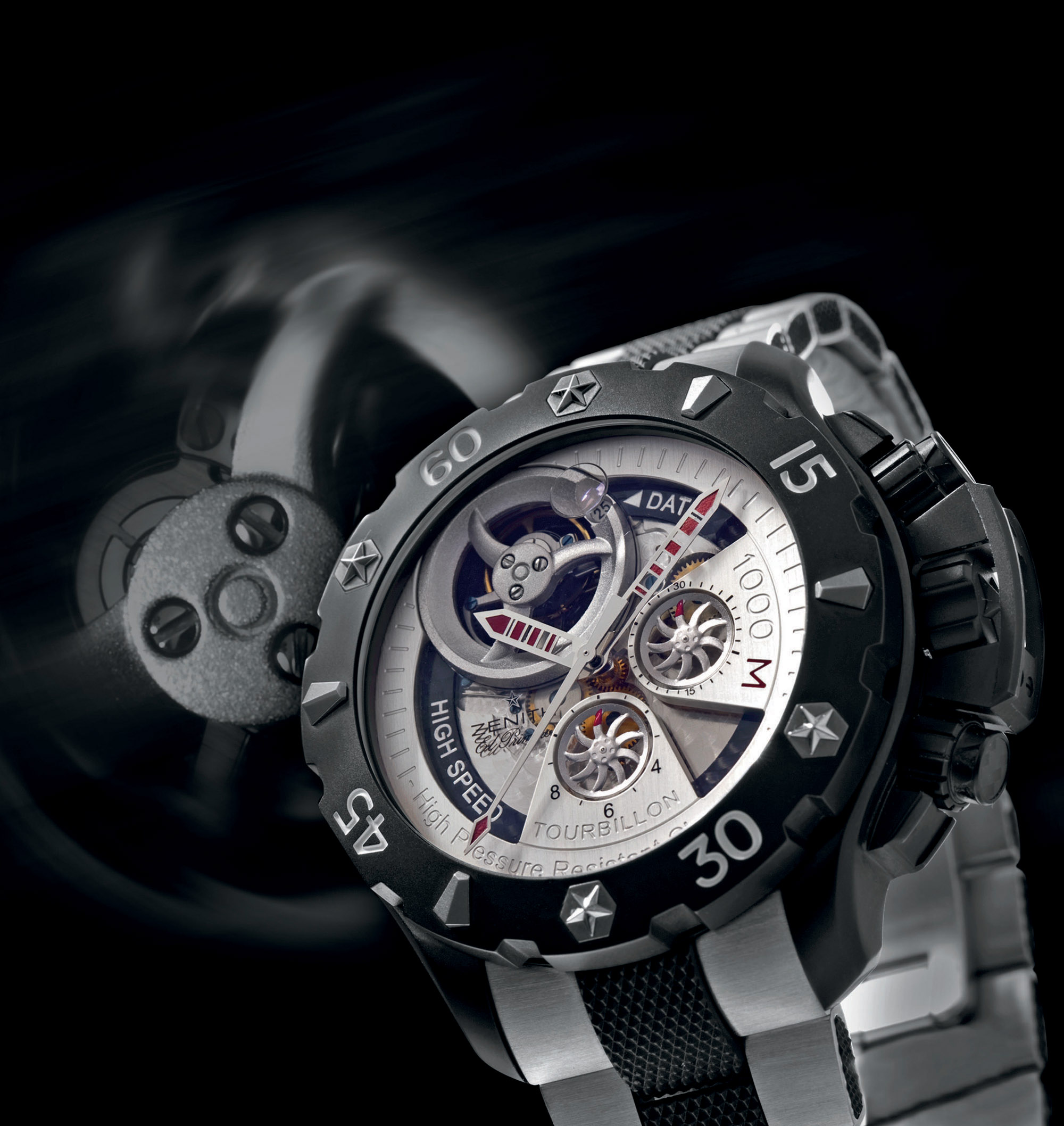 ZENITH, DEFY XTREME TOURBILLON, EL PRIMERO TITANIUM AND STAINLESS STEEL ...