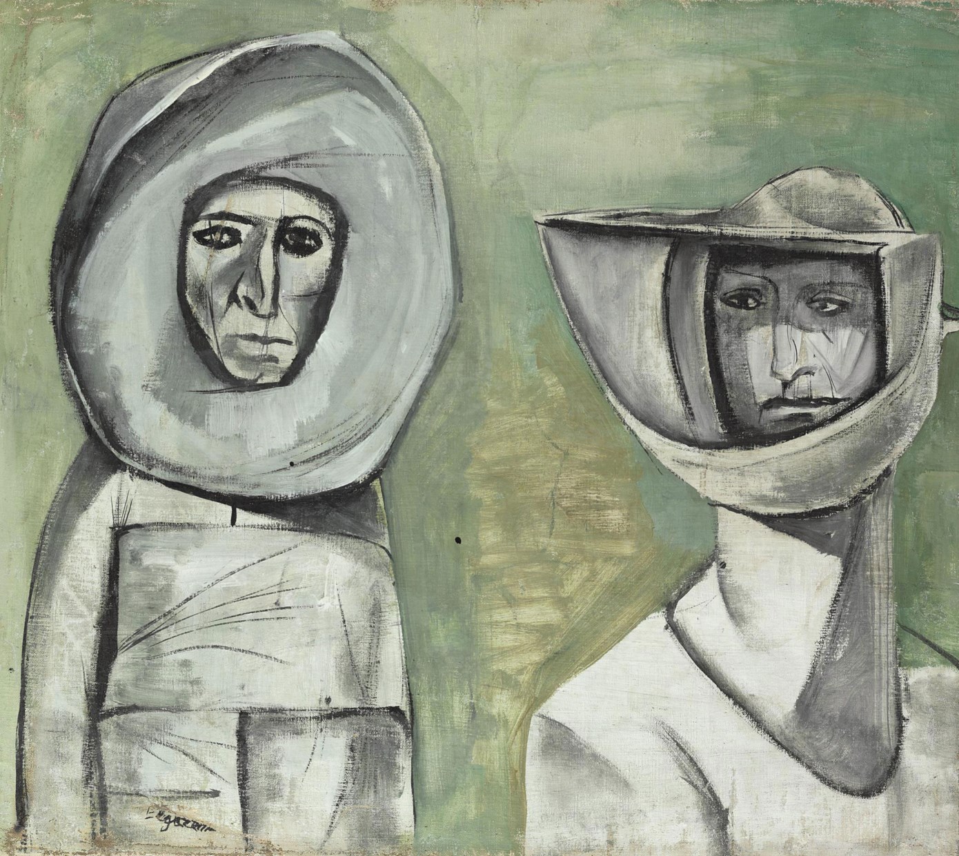 Abdul Hadi El-Gazzar (Egyptian, 1925-1965) , Two People In Space ...