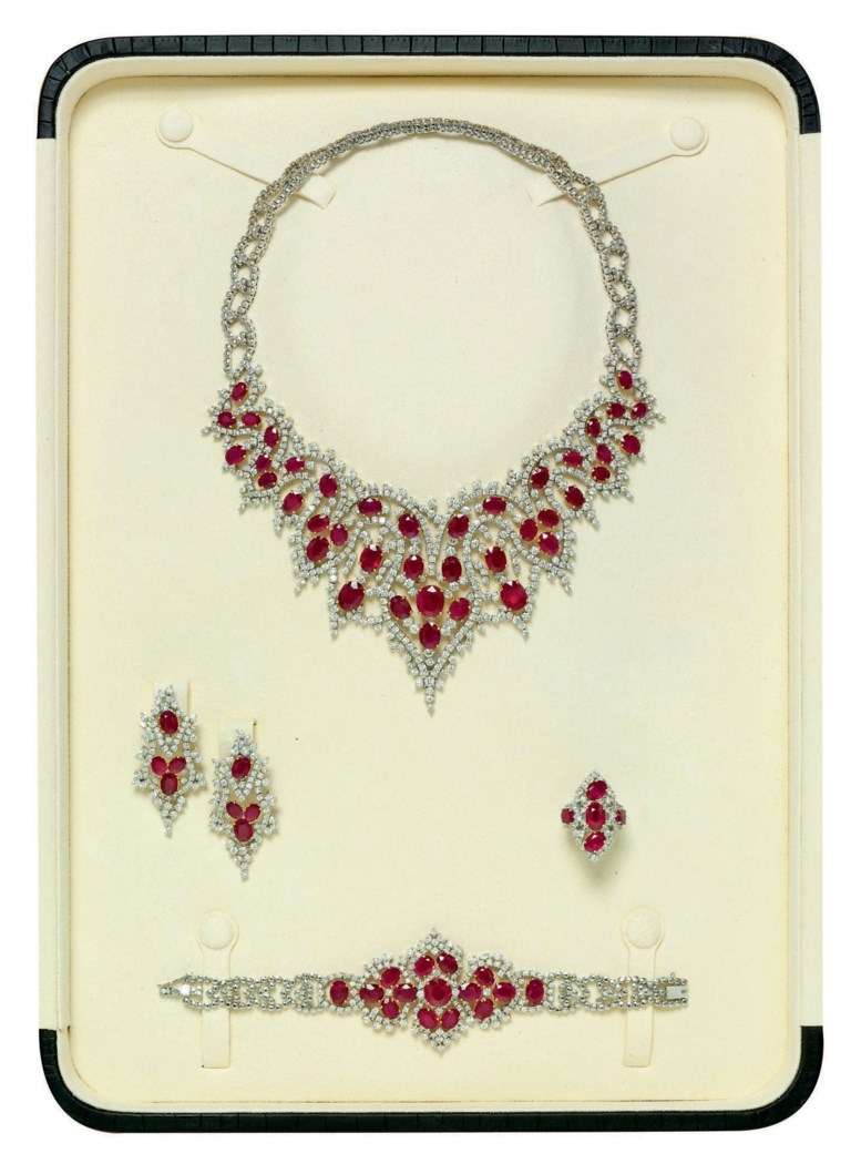 A RUBY AND DIAMOND PARURE, BY ELIE CHATILA