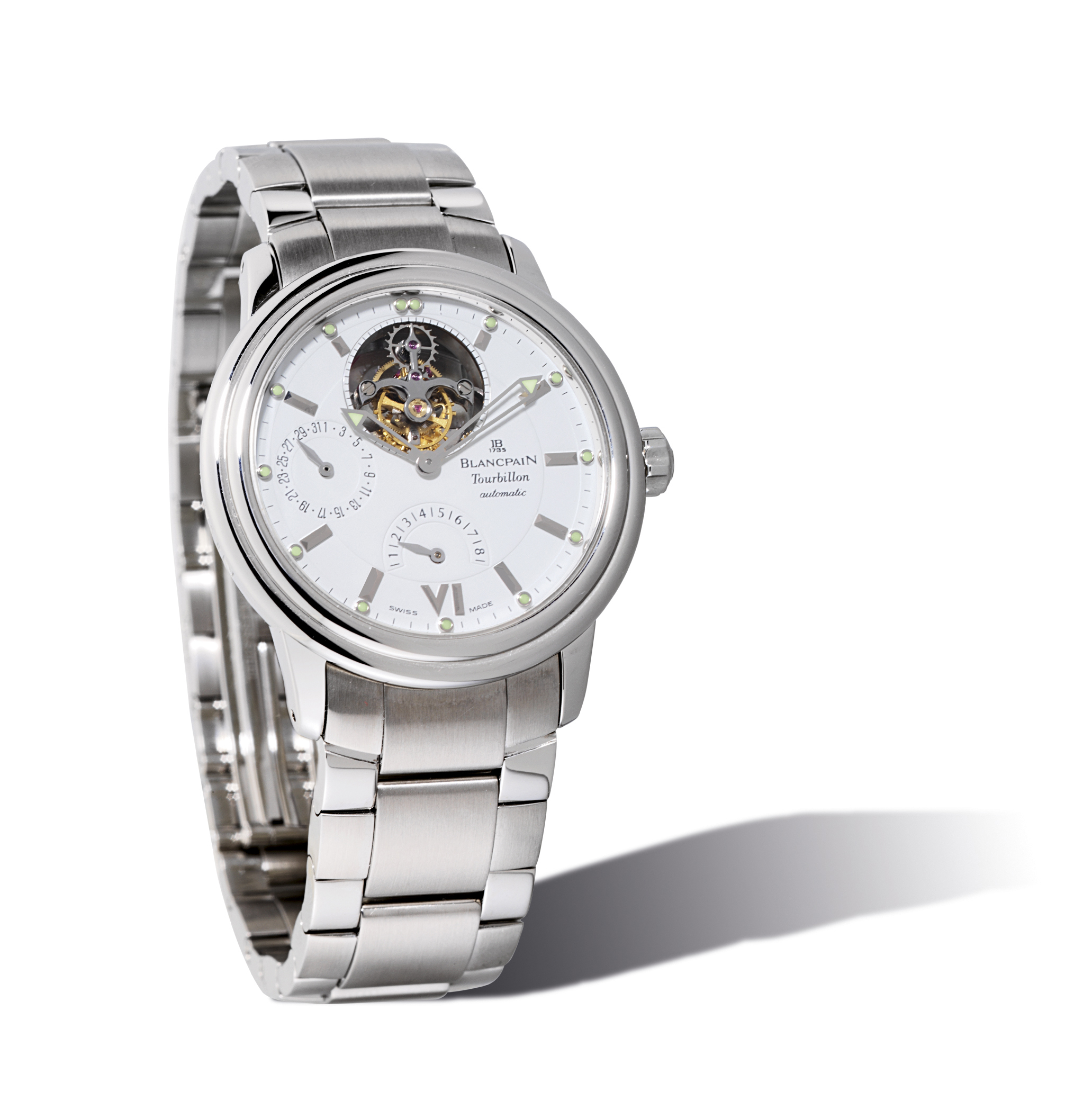 BLANCPAIN, LEMAN - TOURBILLON STAINLESS STEEL AUTOMATIC FLYING ...