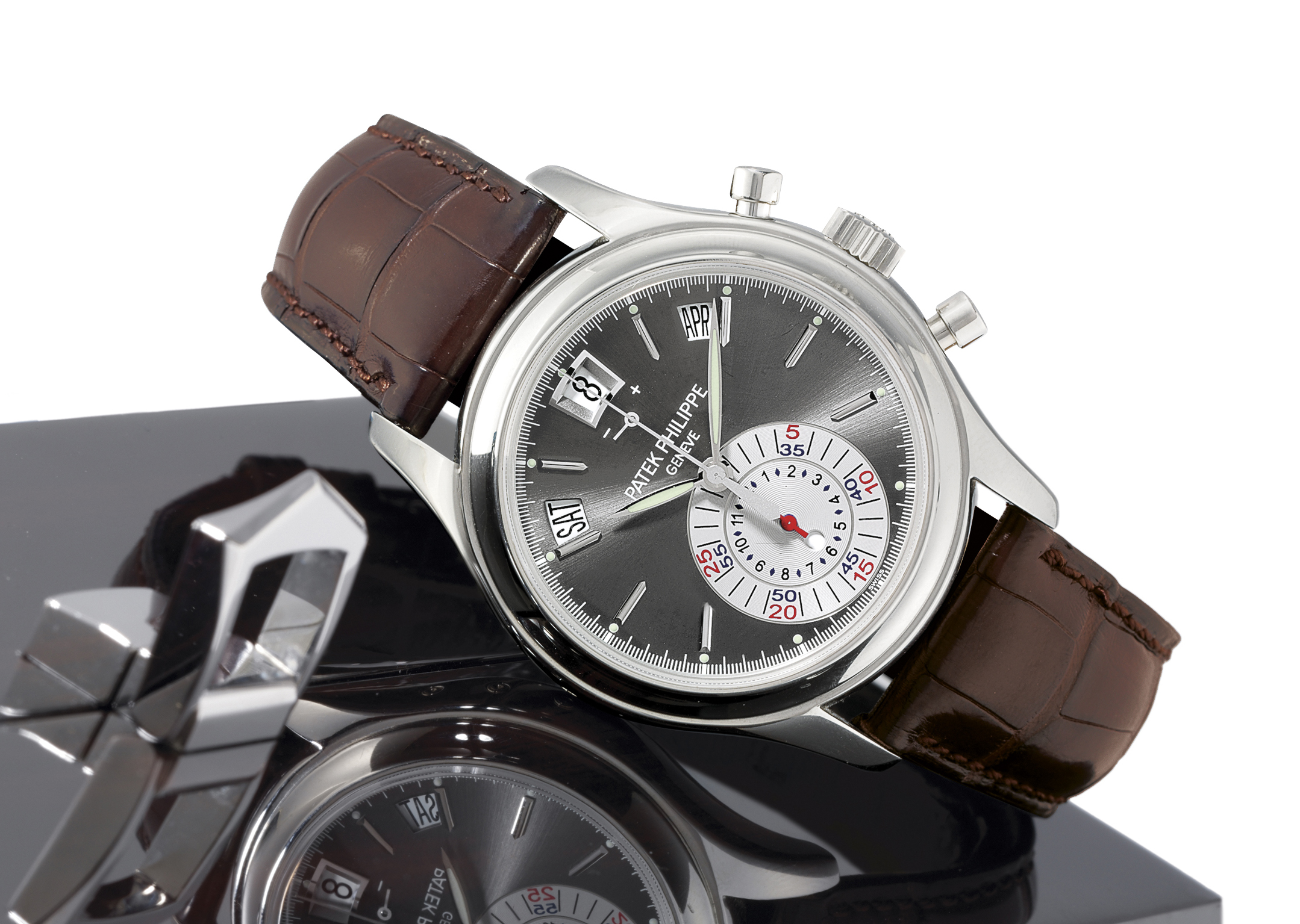 PATEK PHILIPPE, REF. 5960P PLATINUM AUTOMATIC ANNUAL CALENDAR FLYBACK ...