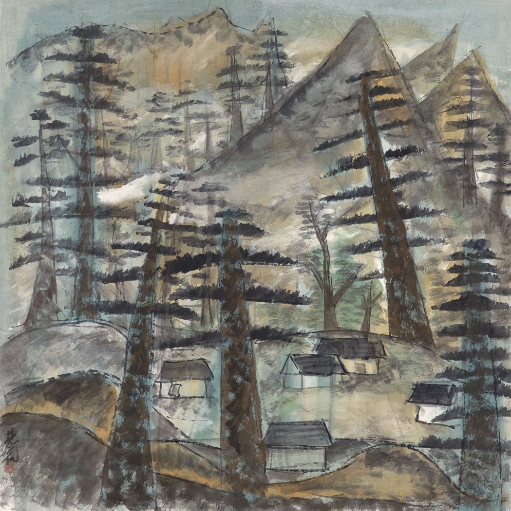 LIN FENGMIAN (1900-1991) , Houses in the Pine Forest | Christie's
