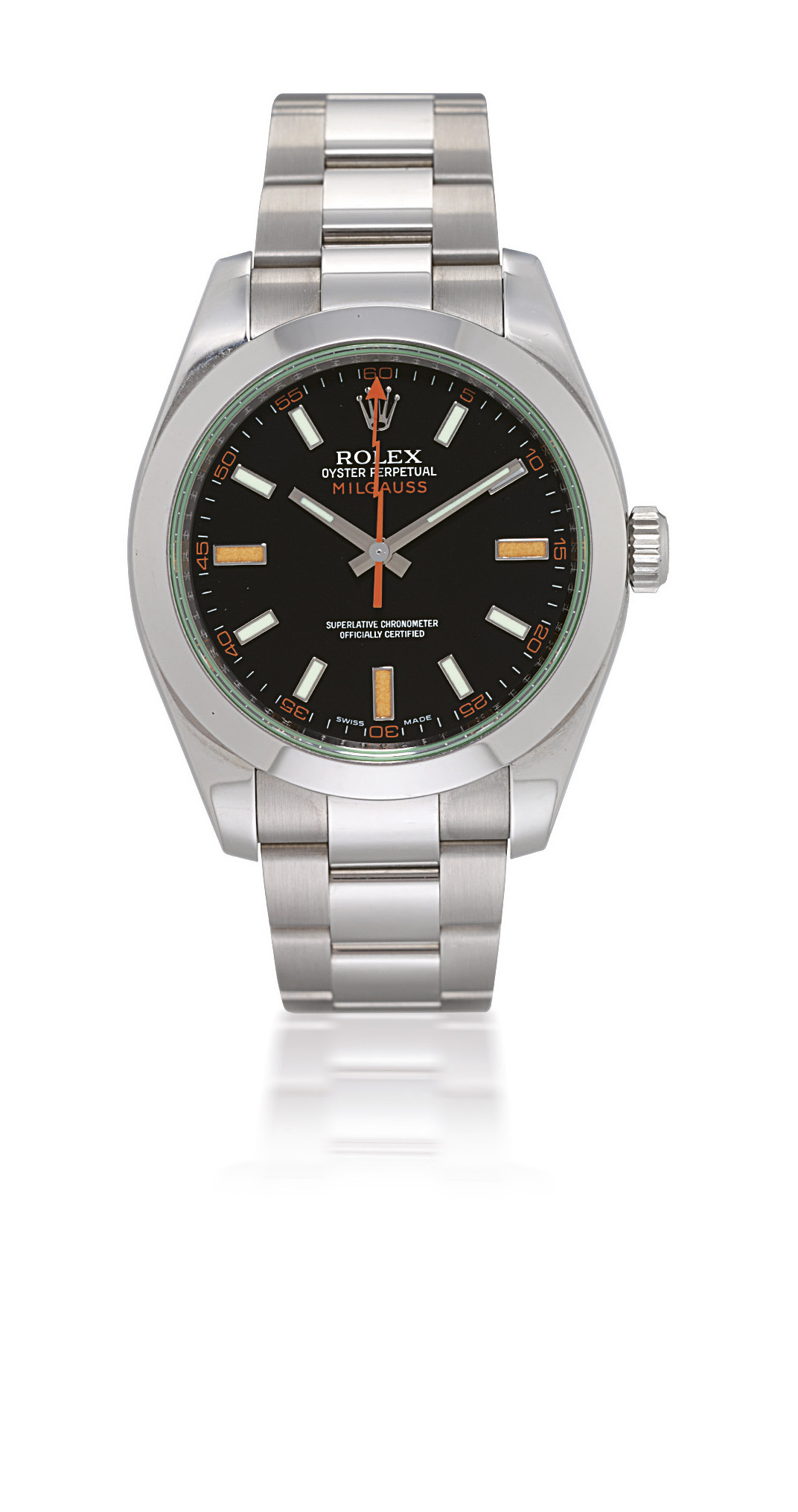 ROLEX, MILGAUSS, REF. 116400 STAINLESS STEEL AUTOMATIC ANTIMAGNETIC ...