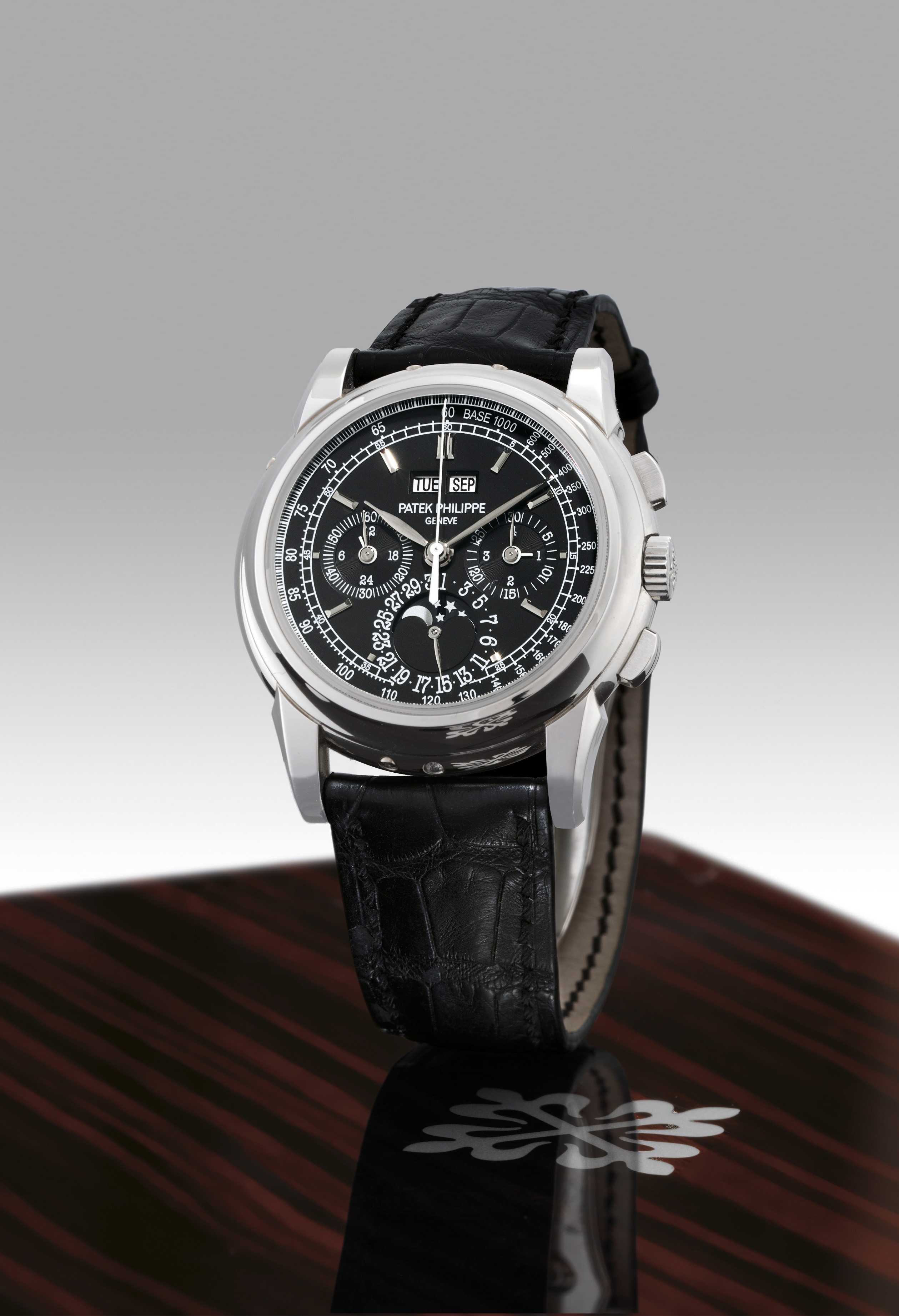 PATEK PHILIPPE, REF. 5970P FINE AND RARE PLATINUM MANUALLY-WOUND ...