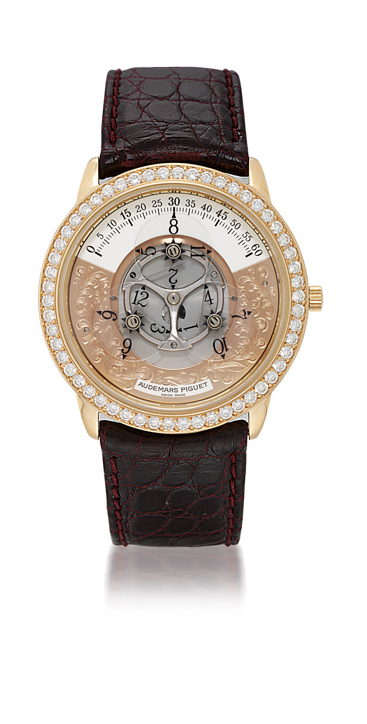 AUDEMARS PIGUET, STAR WHEEL AUTOMATIC PINK GOLD AND DIAMOND-SET ...