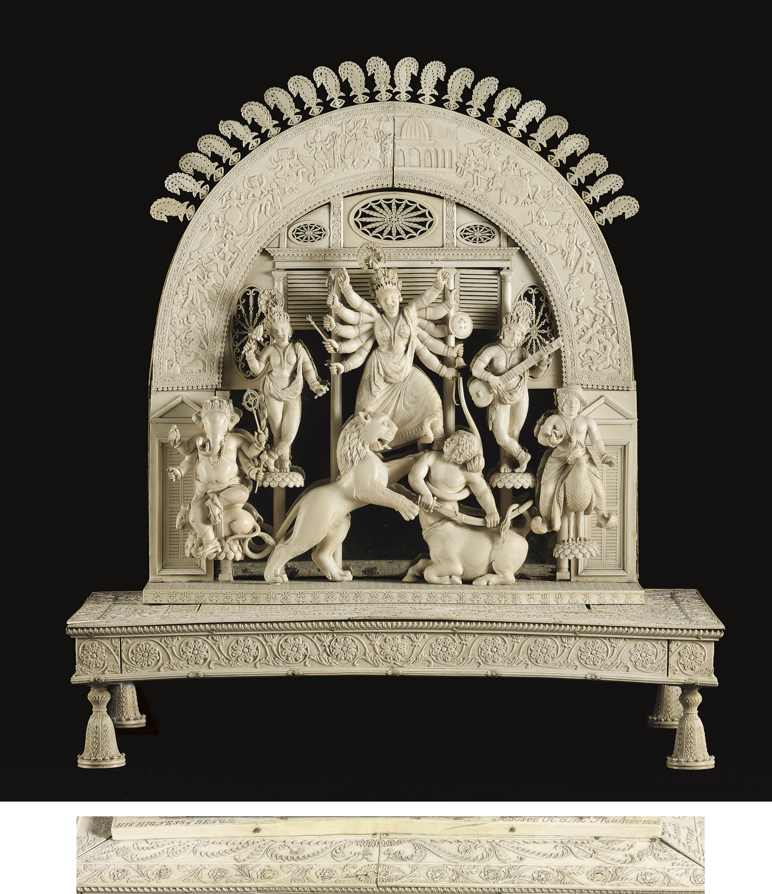 A Buff Sandstone Figure of Vishnu Asleep on the Serpent Ananta , INDIA ...