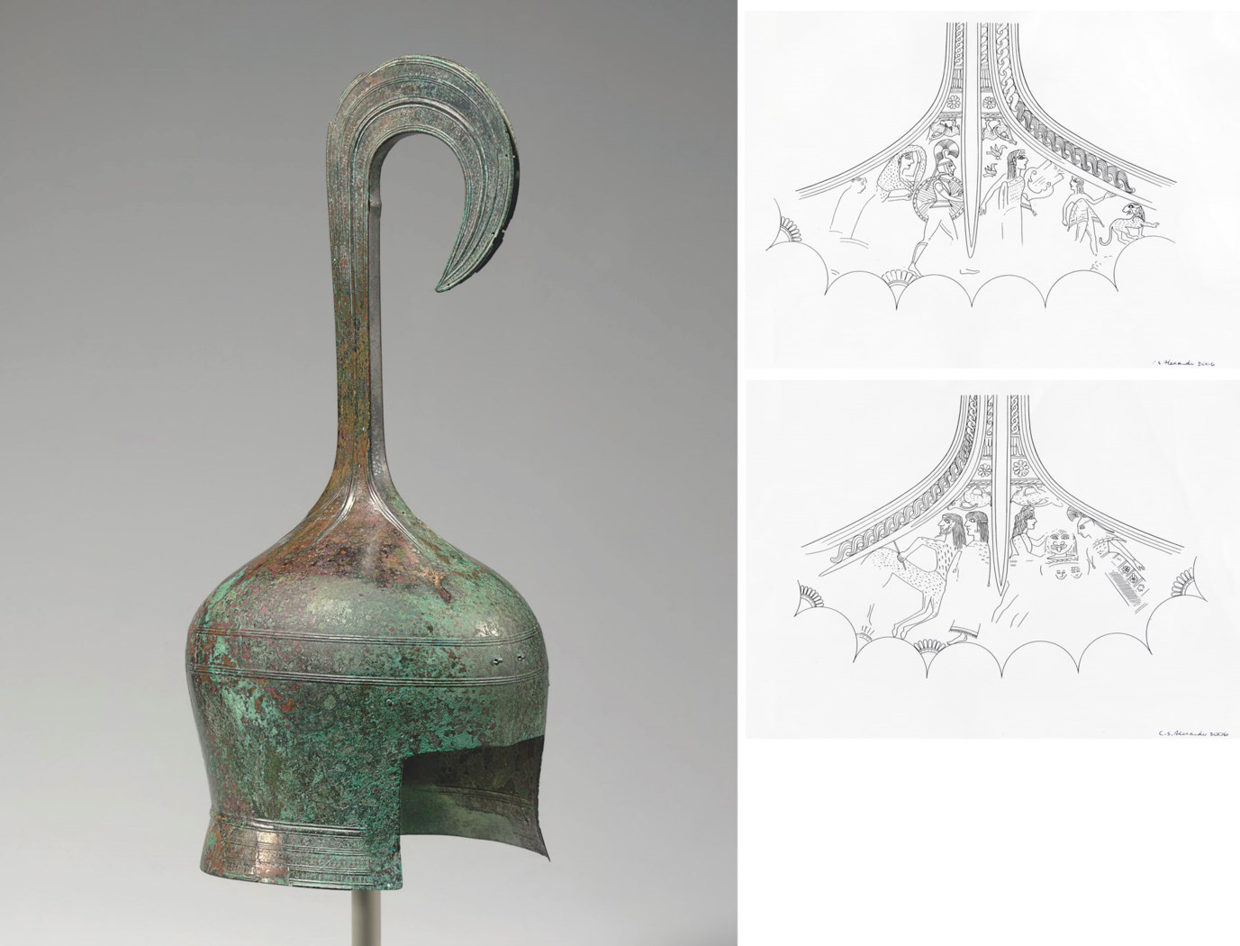 A GREEK BRONZE HELMET OF CRETAN TYPE