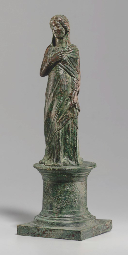 A GREEK BRONZE FIGURE OF A QUEEN OR GODDESS , HELLENISTIC PERIOD, CIRCA ...