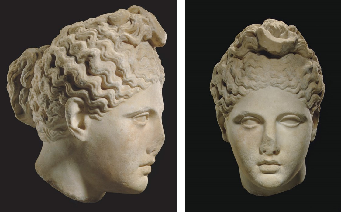 A ROMAN MARBLE HEAD OF LUNA