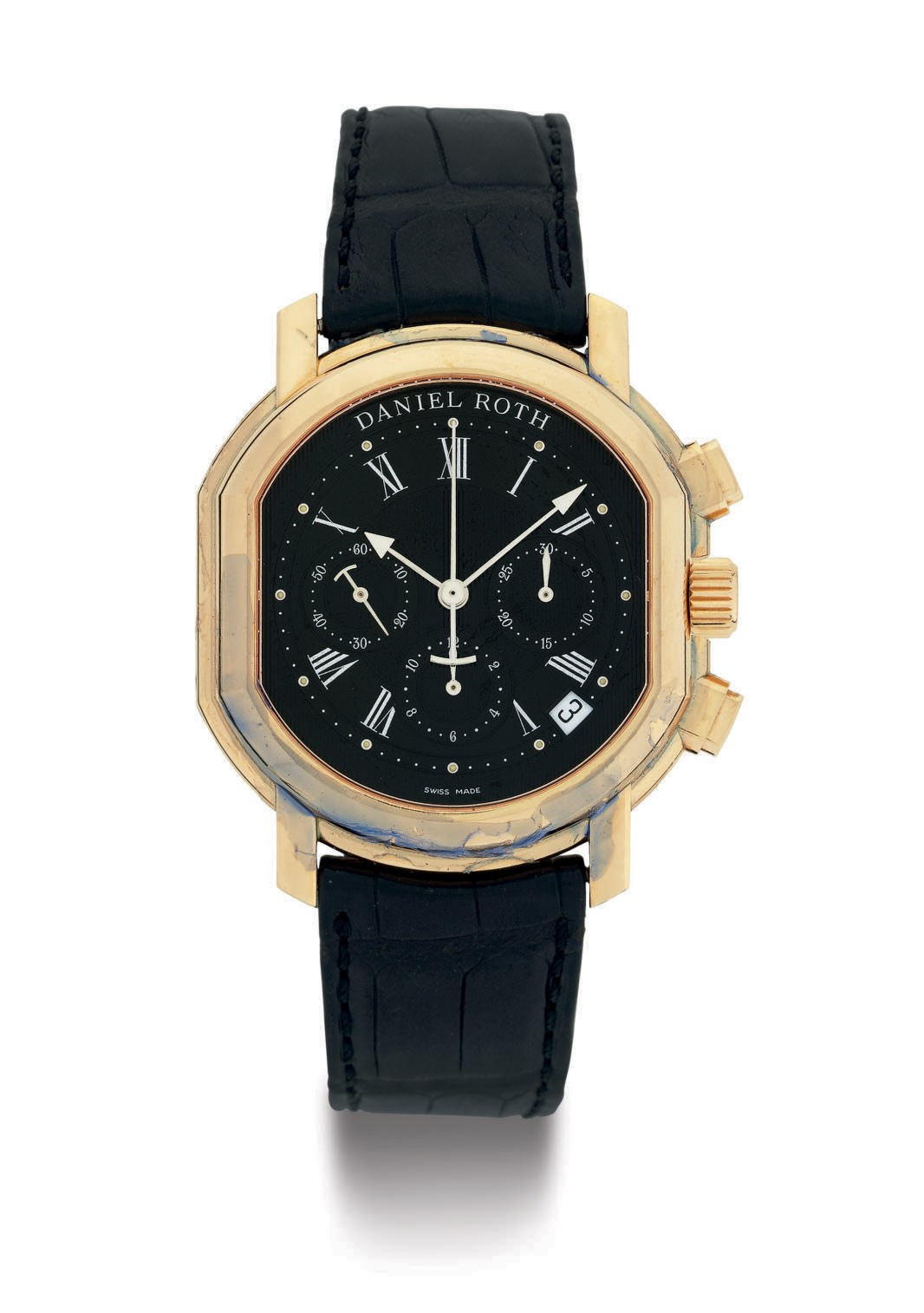 DANIEL ROTH. AN 18K GOLD AUTOMATIC CHRONOGRAPH WRISTWATCH WITH DATE ...