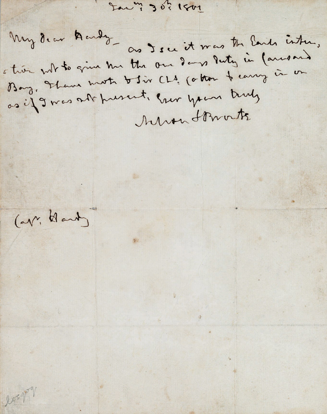 NELSON, Horatio (1758-1805) Viscount, Hero of Trafalgar. Autograph ...