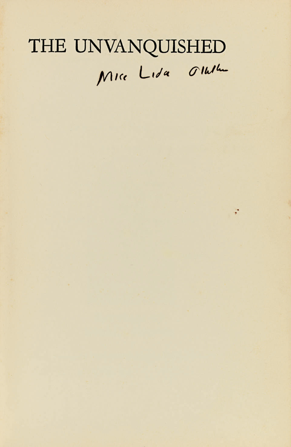 FAULKNER, William. The Unvanquished. New York: Random House, 1938.