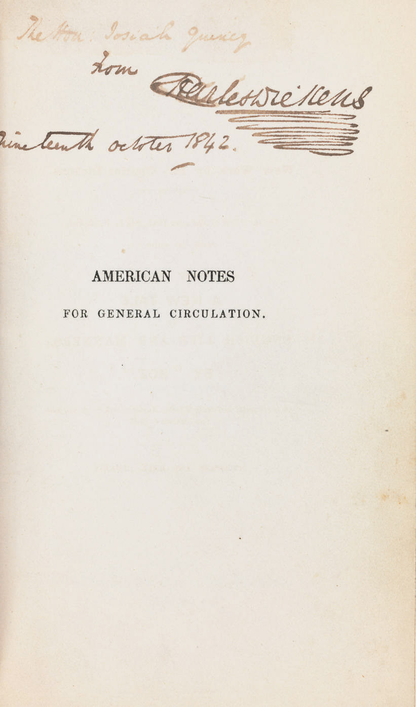 DICKENS, Charles (1812-1870). American Notes for General Circulation ...