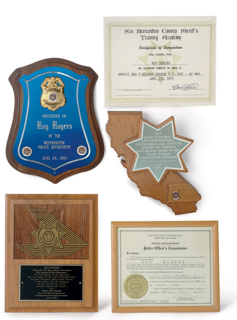 A GROUP OF LAW ENFORCEMENT PLAQUES AND CERTIFICATES | Christie's