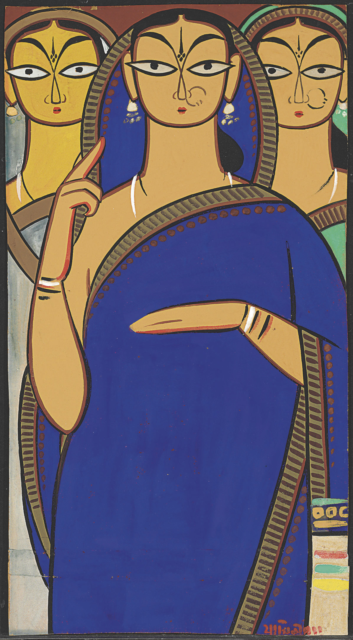 JAMINI ROY (1887-1972) , Untitled (Three Women) | Christie's