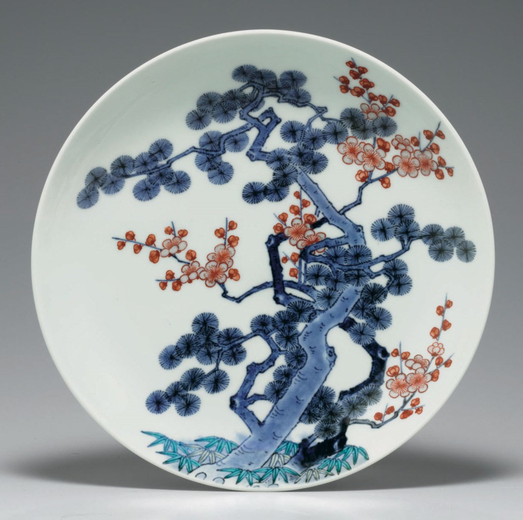 A porcelain dish , OKAWACHI, NABESHIMA WARE, EDO PERIOD (18TH CENTURY ...