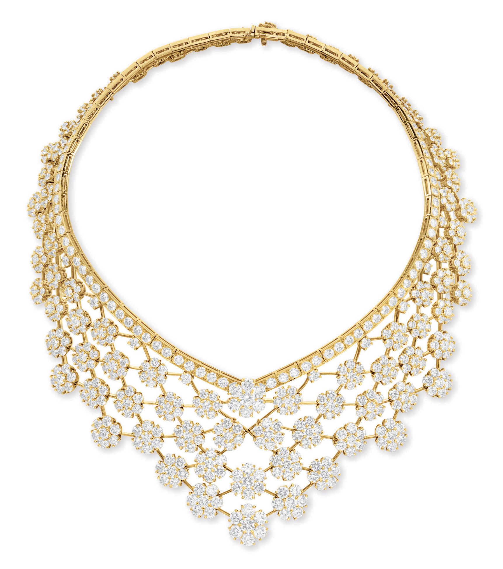 A DIAMOND AND GOLD "SNOWFLAKE" NECKLACE, BY VAN CLEEF & ARPELS | Christie's