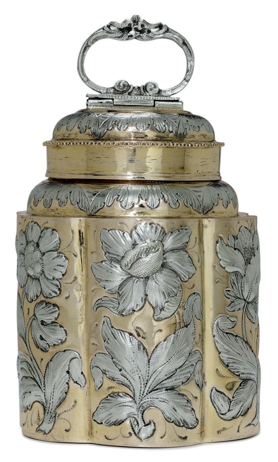 A FINE GERMAN SILVER-GILT CANNISTER , MARK OF HANS SCHOLLER, LEIPZIG ...
