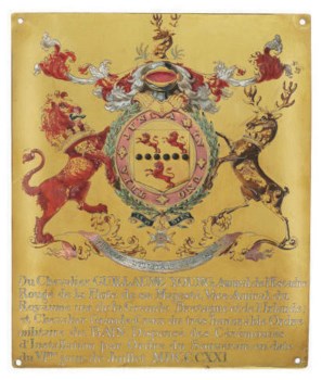 A SET OF EIGHT ENGRAVED BRASS 'ORDER OF THE BATH' STALL-PLATES , DATED ...