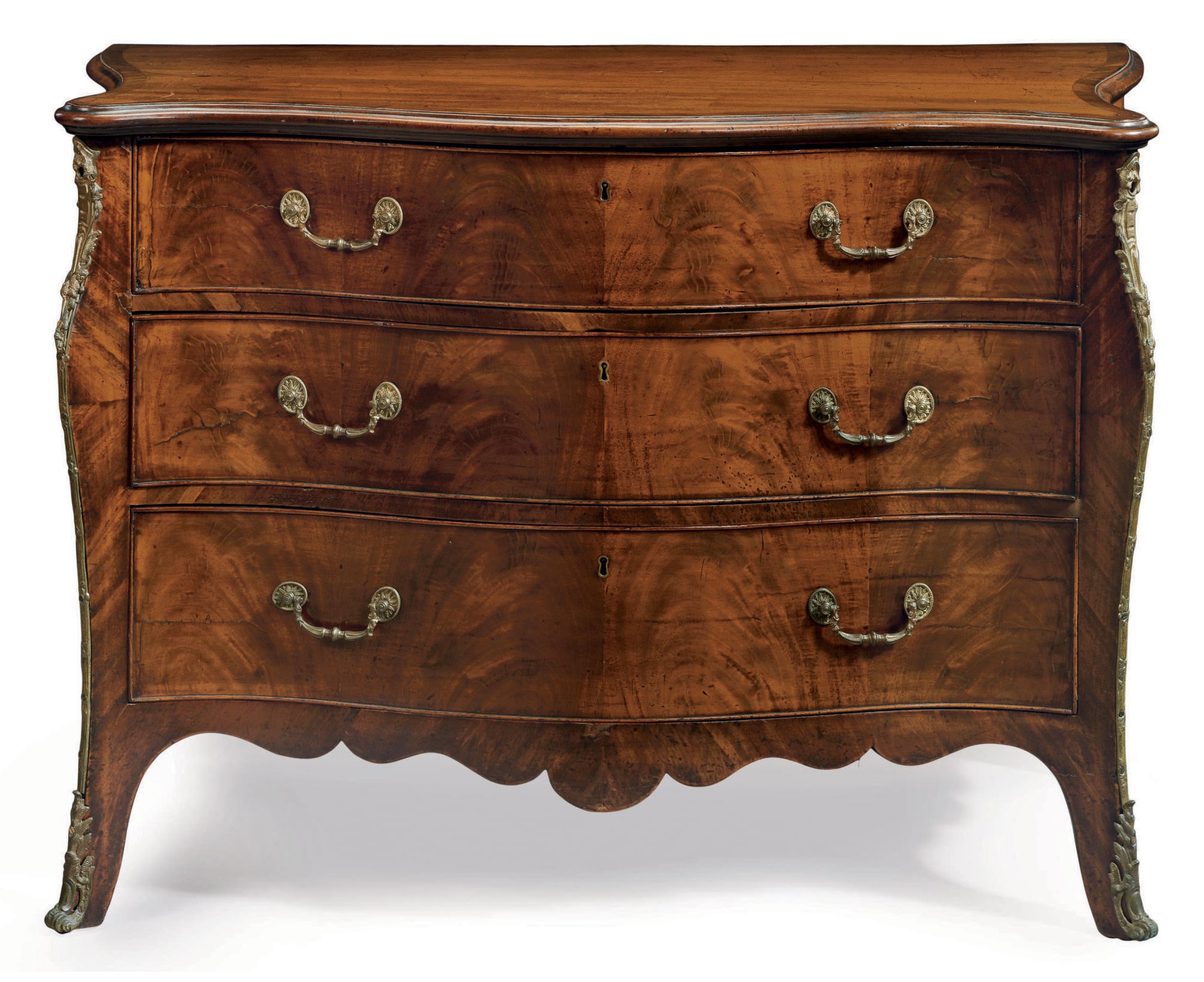 A GEORGE III ORMOLU-MOUNTED MAHOGANY DRESSING COMMODE