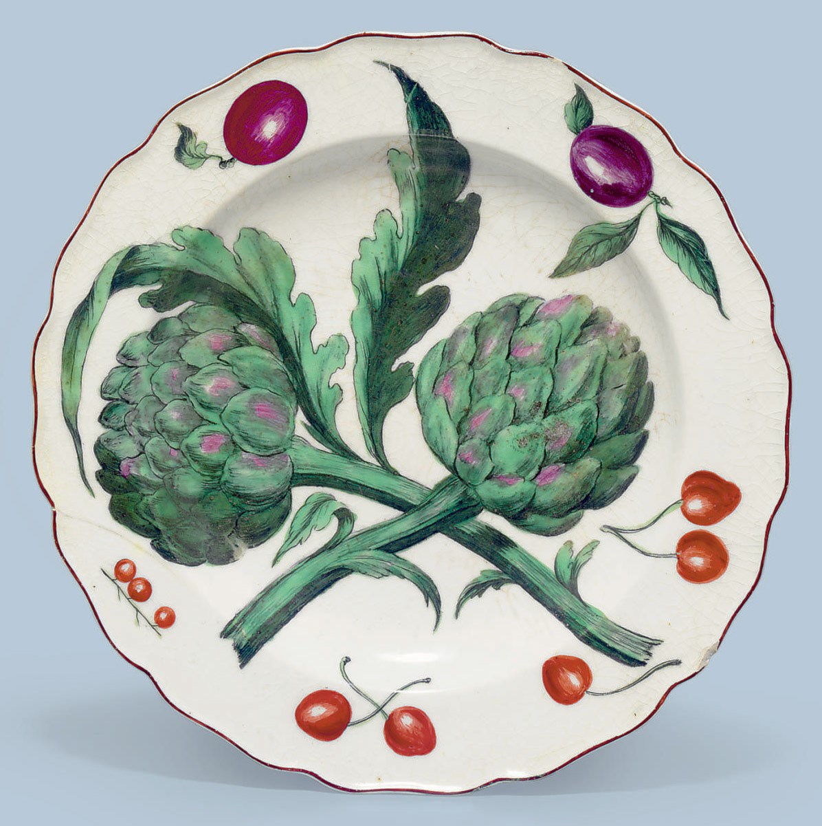 A CHELSEA PORCELAIN PLATE , CIRCA 1755, RED-ANCHOR MARK | Christie's