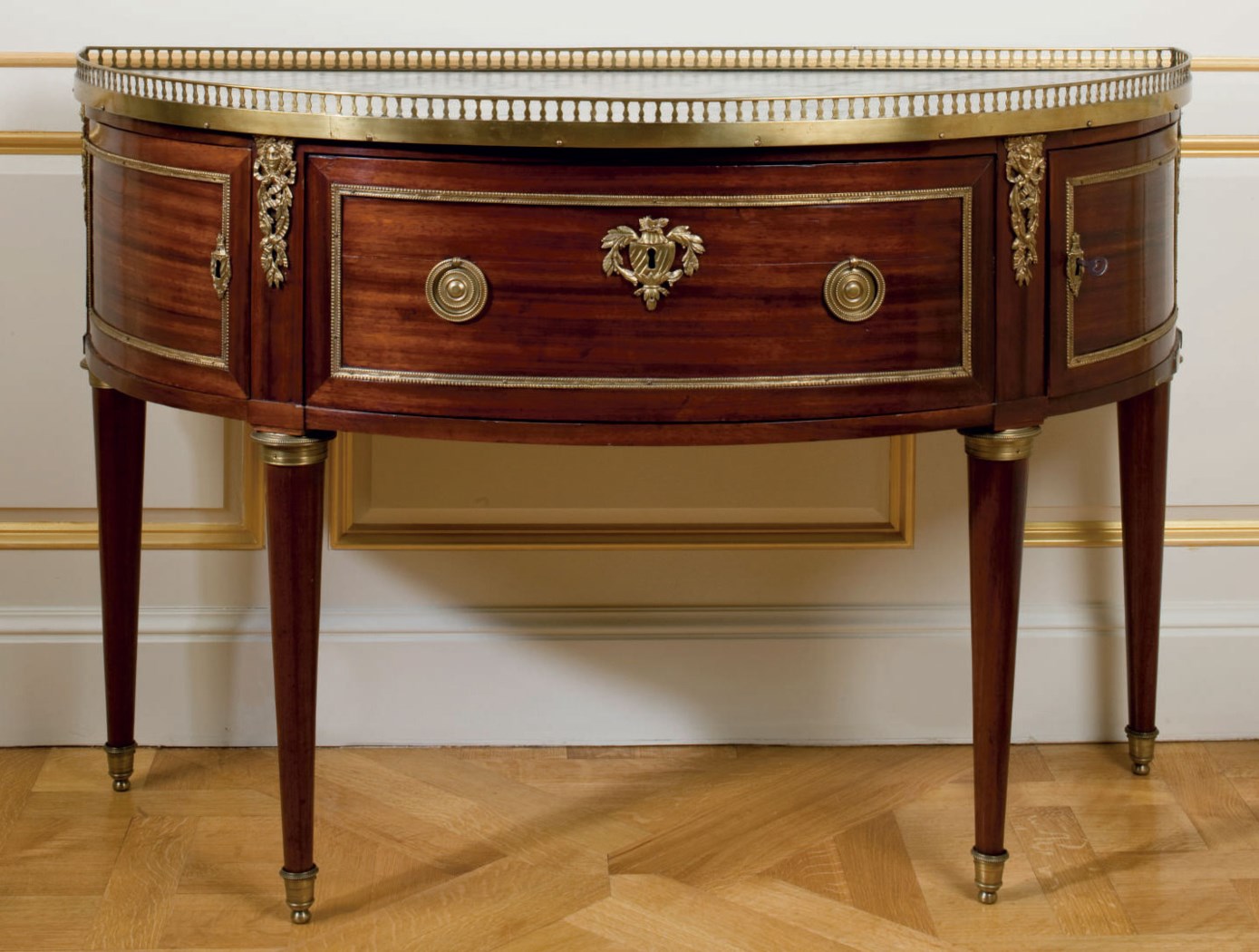 A LOUIS XVI ORMOLU-MOUNTED COMMODE EN CONSOLE, BY FIDELIS SCHEY AND RENE DUBOIS, CIRCA 1780 ...