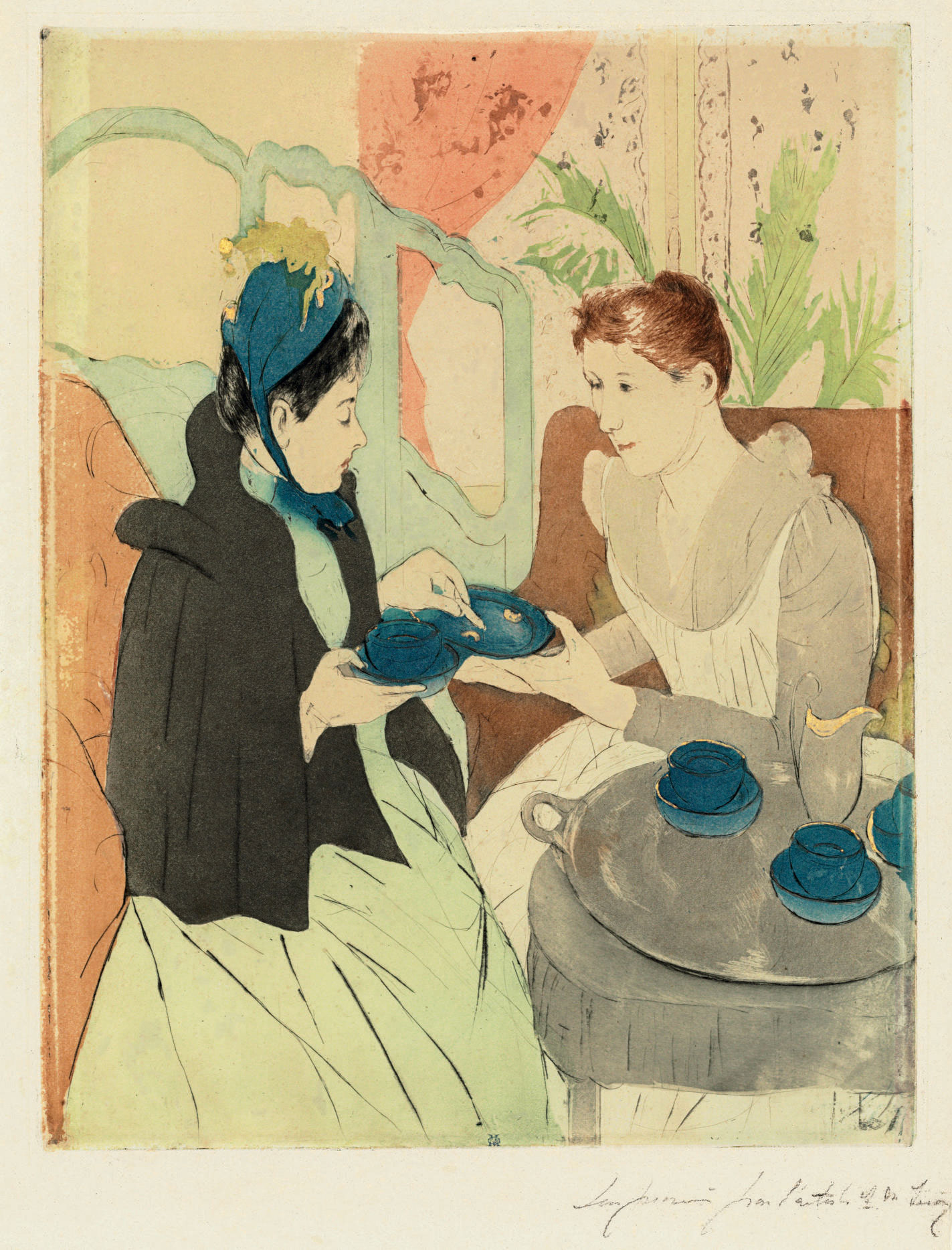 MARY CASSATT , Afternoon Tea Party (B. 151; M.&S. 13) | Christie's