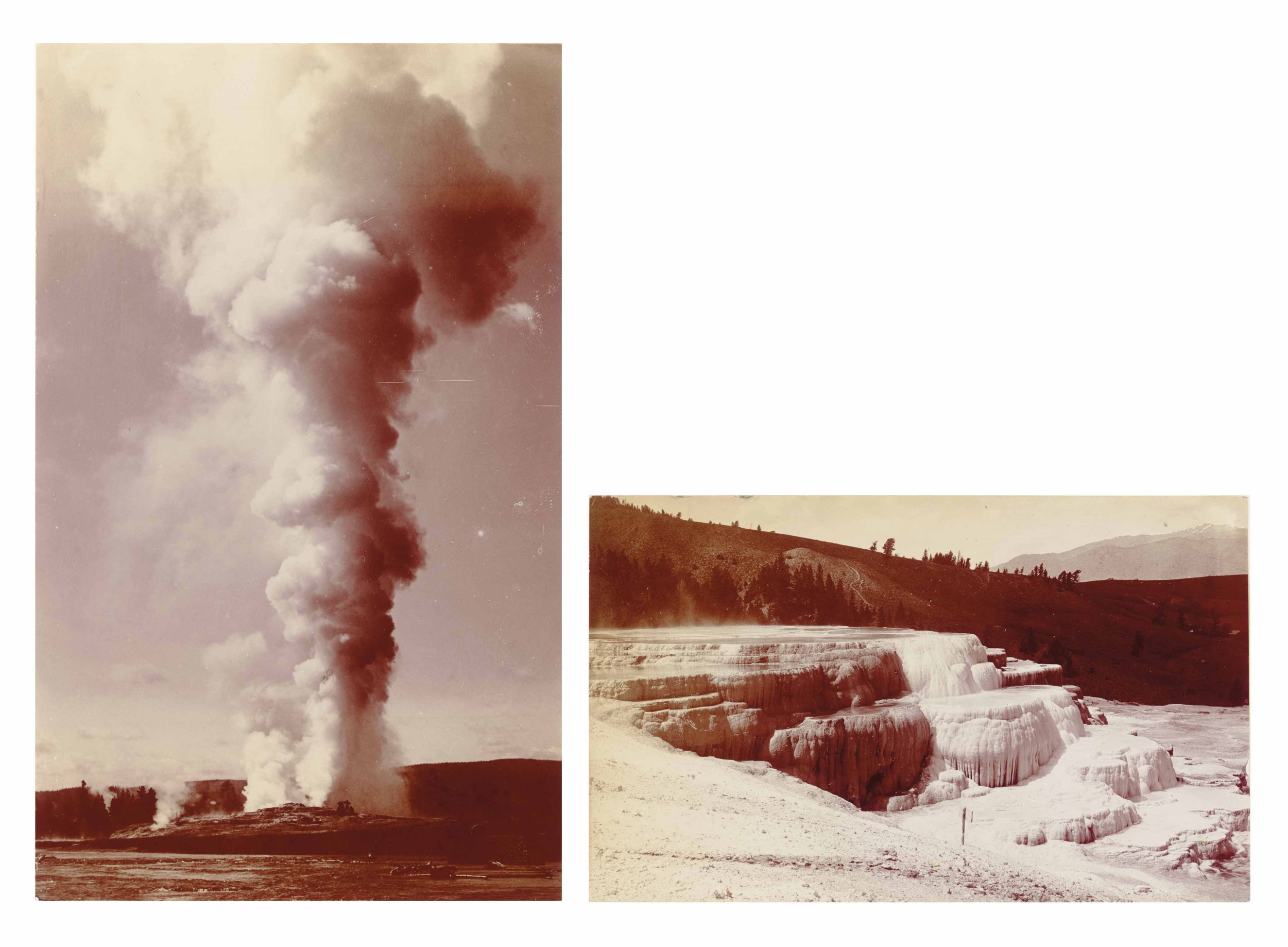 [YELLOWSTONE NATIONAL PARK]. A fine collection of 60 black and white ...