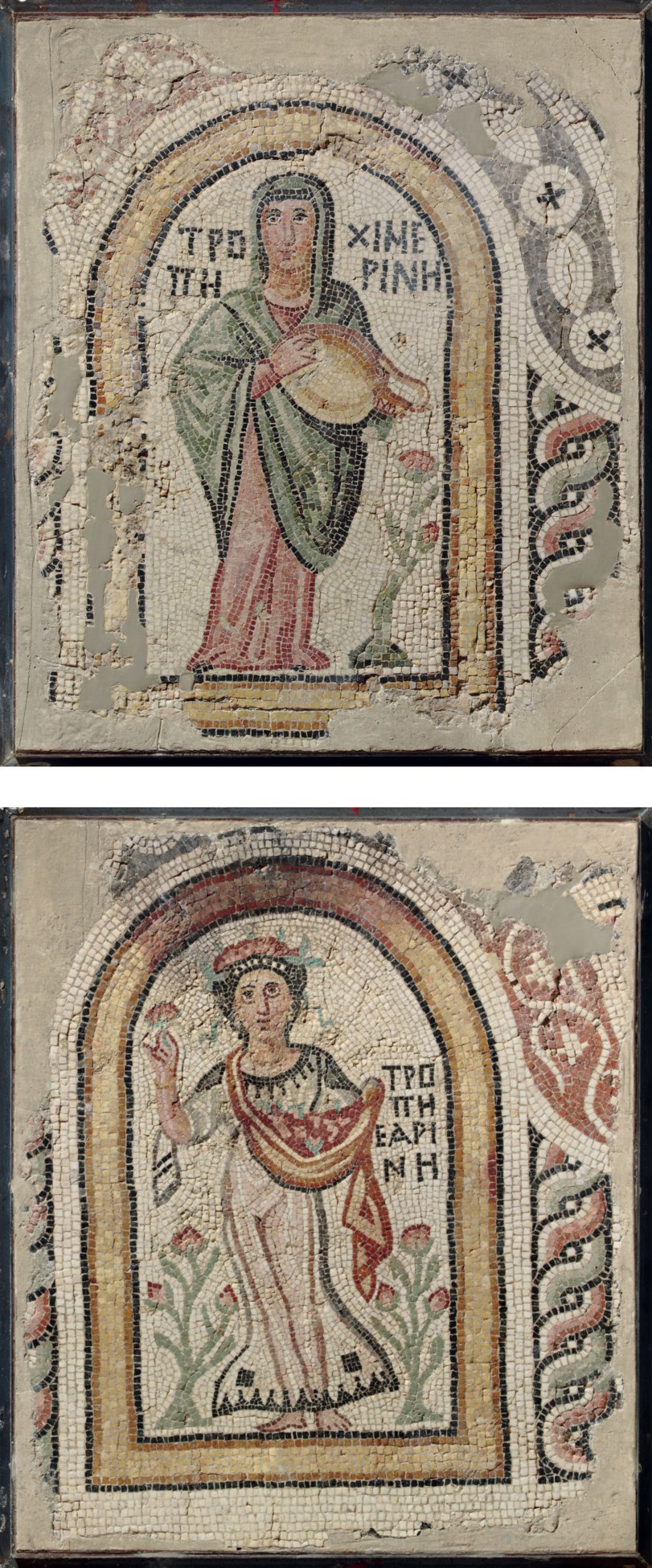 TWO BYZANTINE MARBLE MOSAIC PANELS , CIRCA 5TH CENTURY A.D. | Christie's