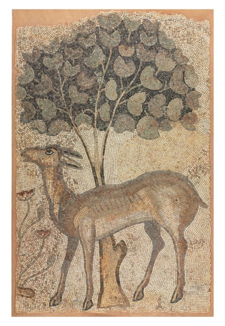 A LATE ROMAN MARBLE MOSAIC PANEL