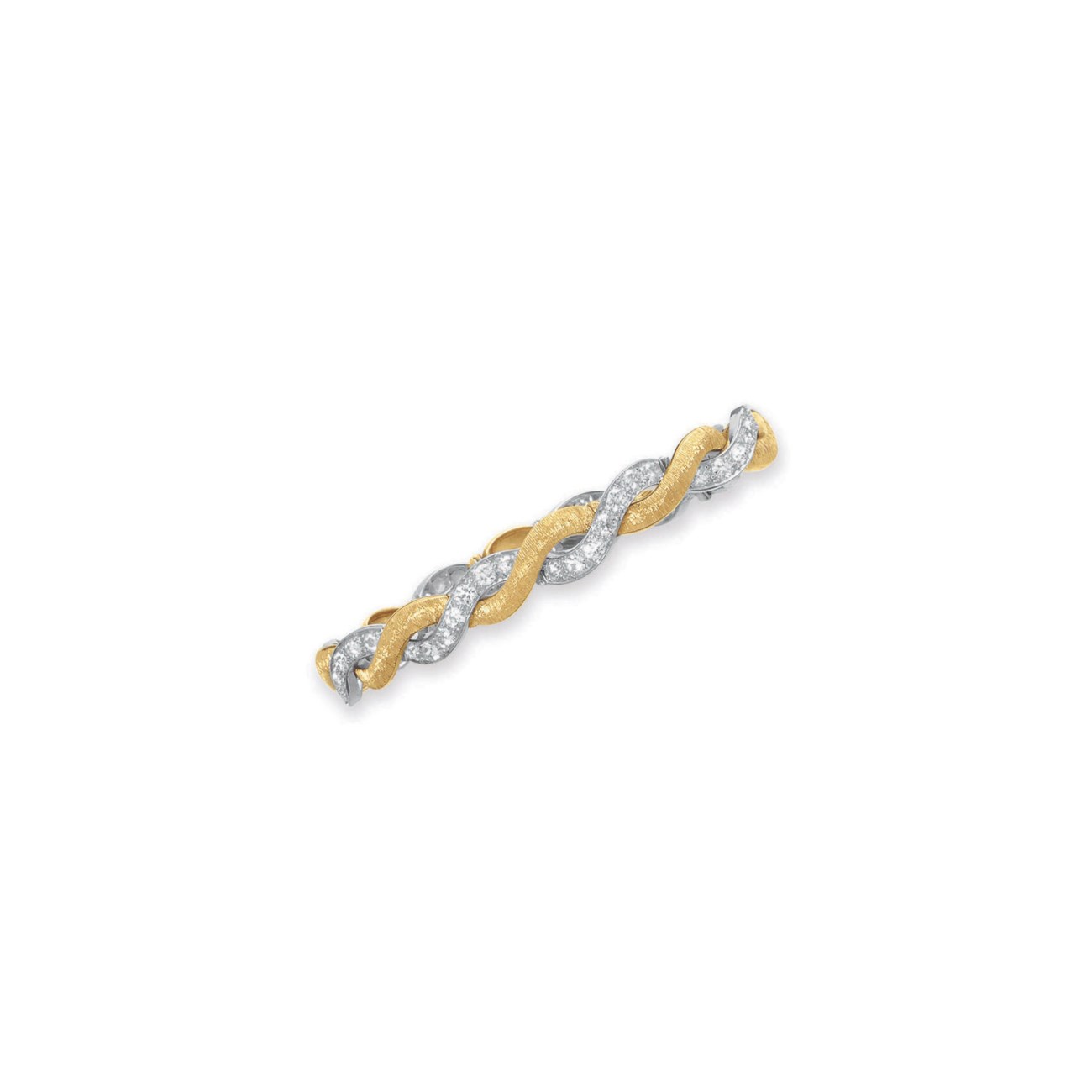 A DIAMOND, GOLD AND PLATINUM BRACELET, BY RUSER | Christie's