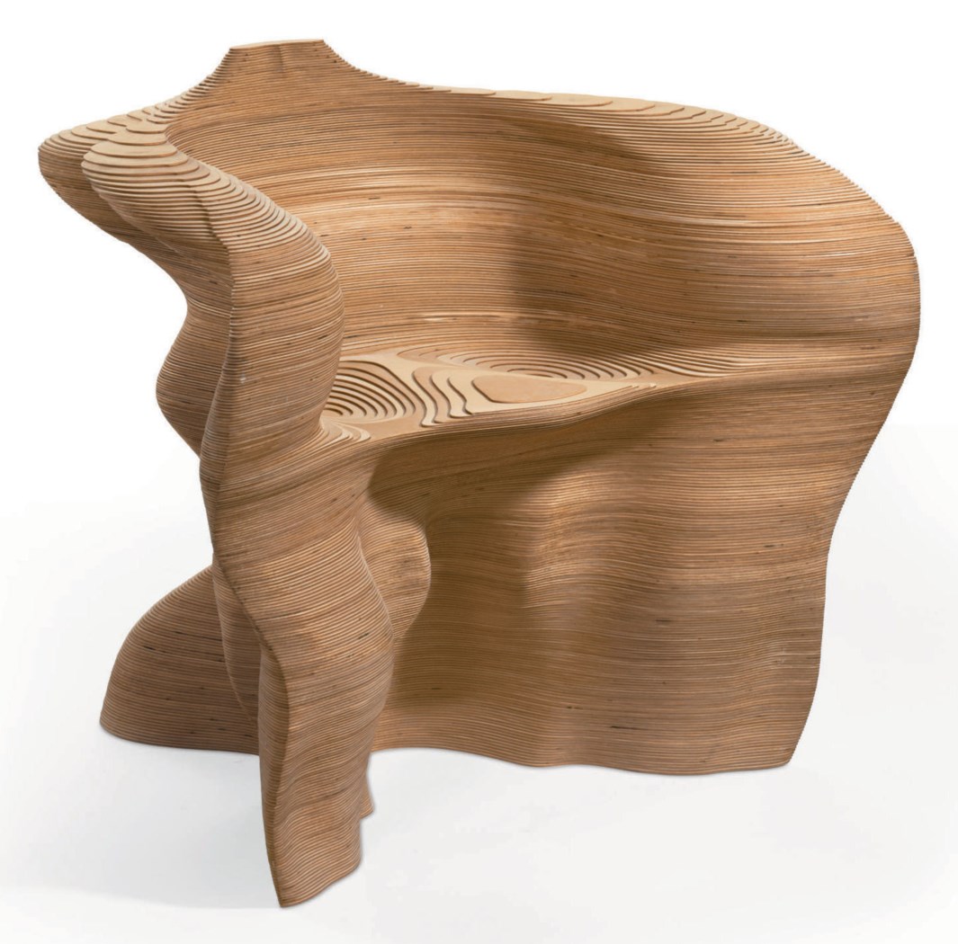 MATHIAS BENGTSSON (b. 1971) , 'SLICE' A LASER-CUT PLYWOOD ARMCHAIR ...