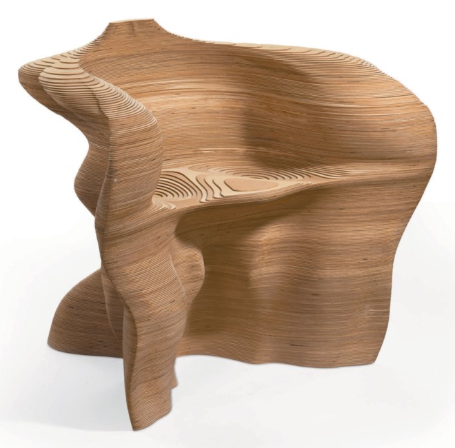 MATHIAS BENGTSSON (b. 1971) , 'SLICE' A LASER-CUT PLYWOOD ARMCHAIR ...