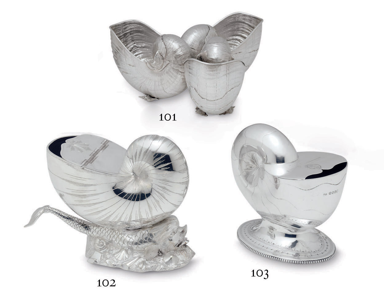 AN ITALIAN SILVER SHELL-FORM CENTERPIECE