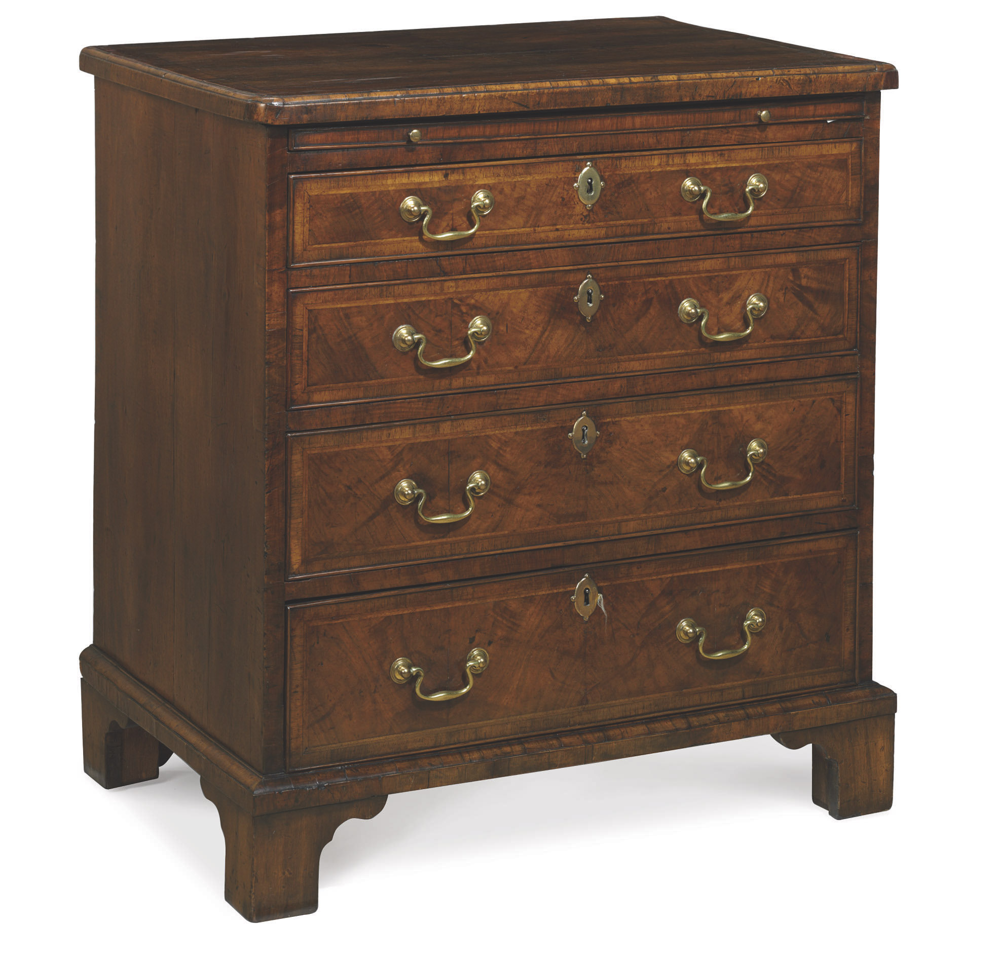 A GEORGE II WALNUT DRESSING CHEST