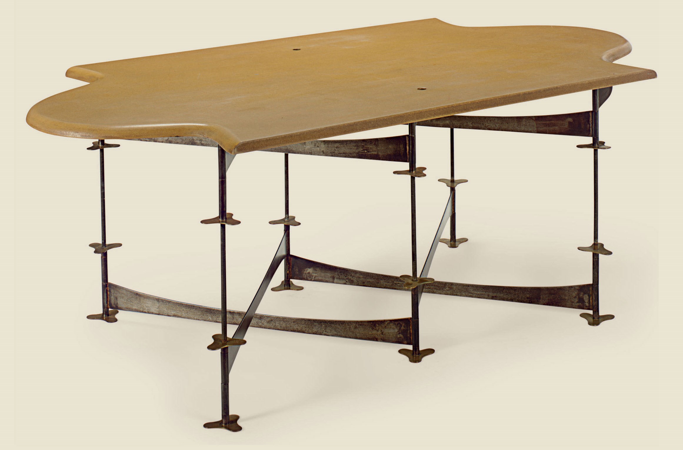 JEAN-PHILIPPE GLEIZES (b. 1952) , A UNIQUE WROUGHT-IRON AND BRASS ...