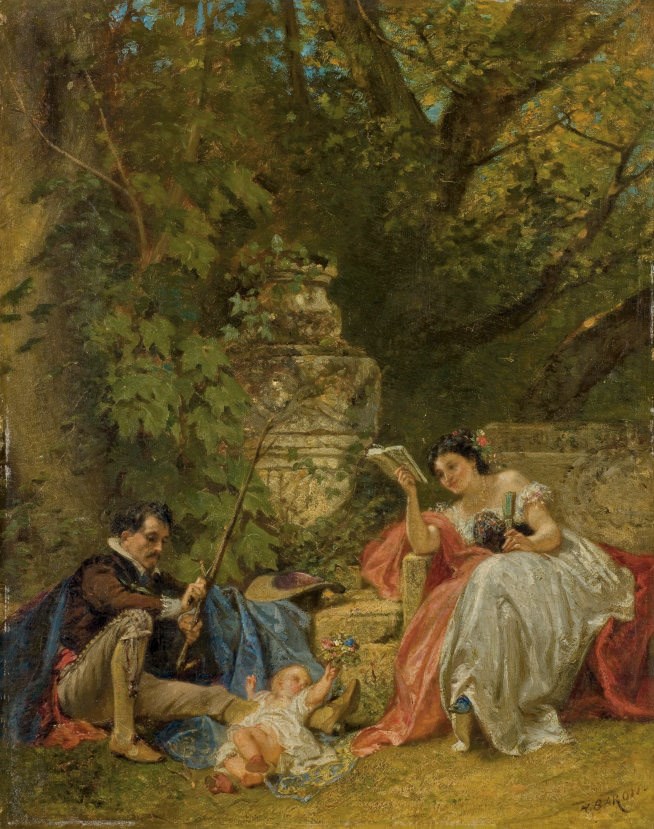 HENRI CHARLES ANTOINE BARON (BESANCON 1816 - 1885 GENEVE) , Insouciance ...