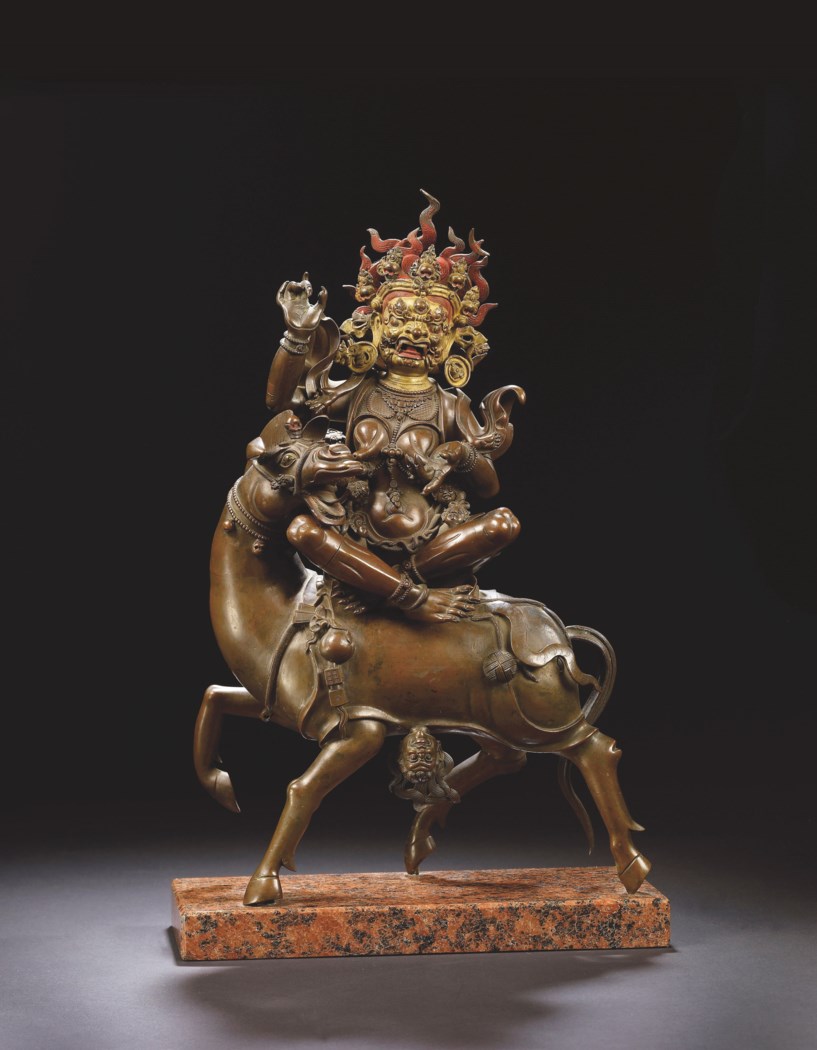 RARE STATUE DE SHRI DEVI EN BRONZE, TIBETO-CHINOIS, EPOQUE QIANLONG ...